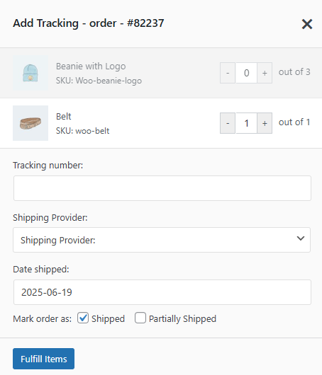 Add Tracking to Orders - zorem Docs