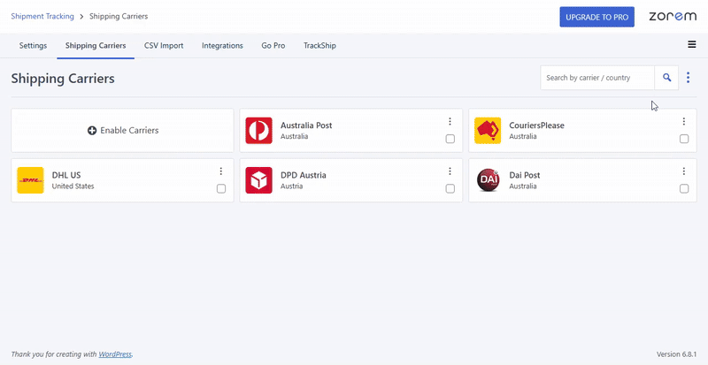 Sync Shipping Carriers - zorem Docs