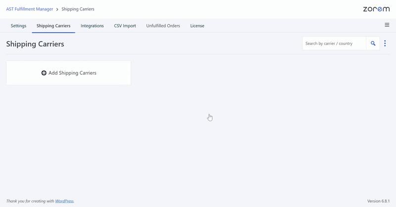 Add Custom Shipping Carrier - zorem Docs