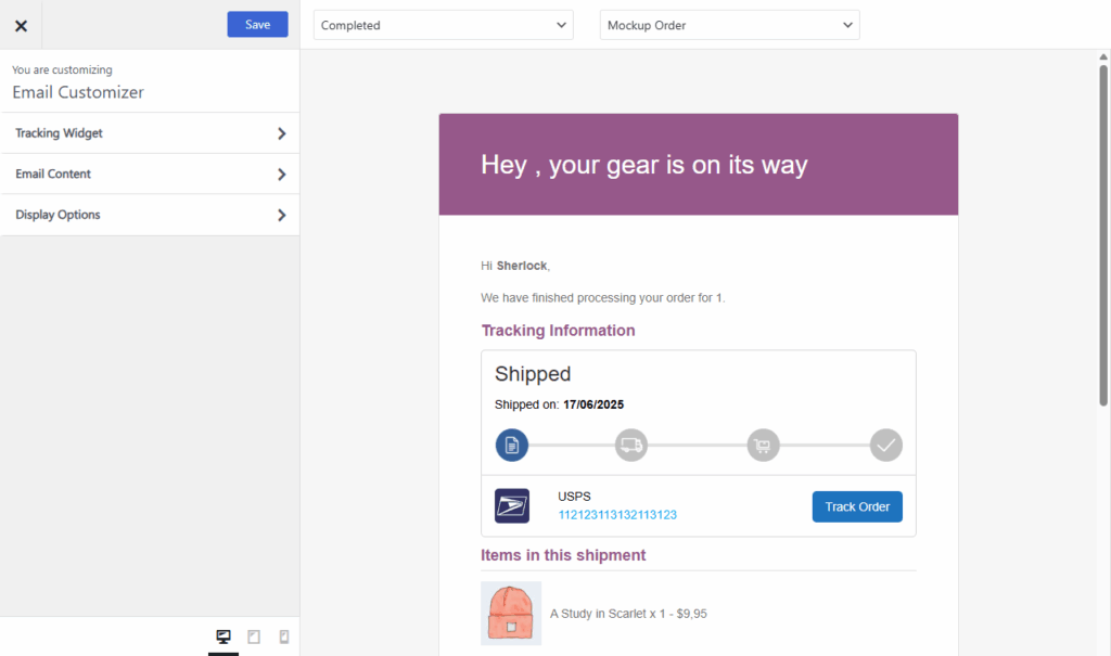Customize Email Notifications & Tracking Widget - zorem Docs