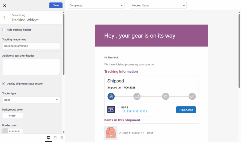 Customize Email Notifications & Tracking Widget - zorem Docs