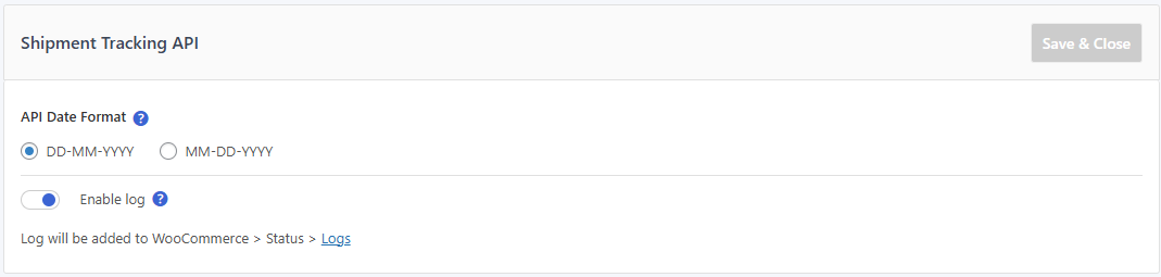 Shipment Tracking API - zorem Docs