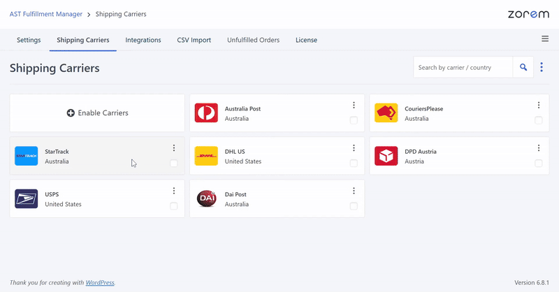 White Label Shipping Carriers - zorem Docs