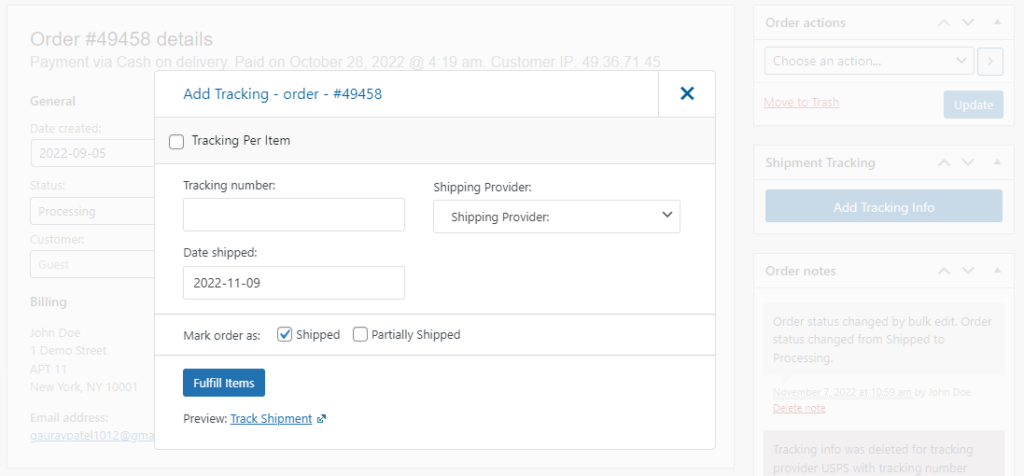 Add Tracking to Orders – zorem Docs