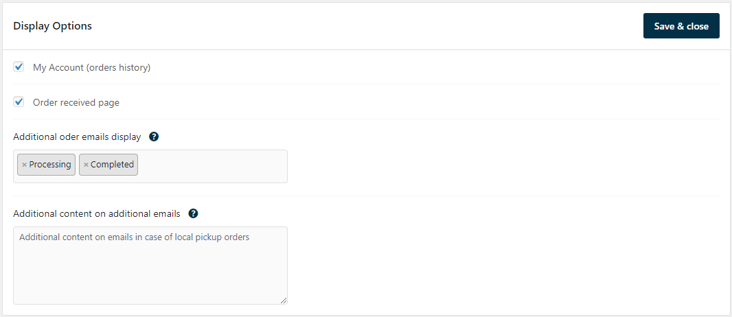 Display Options - zorem Docs