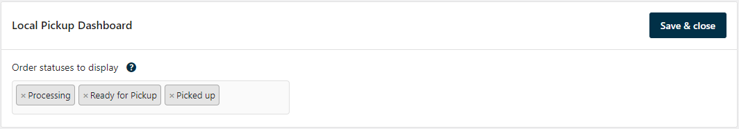 Local Pickup Dashboard - zorem Docs