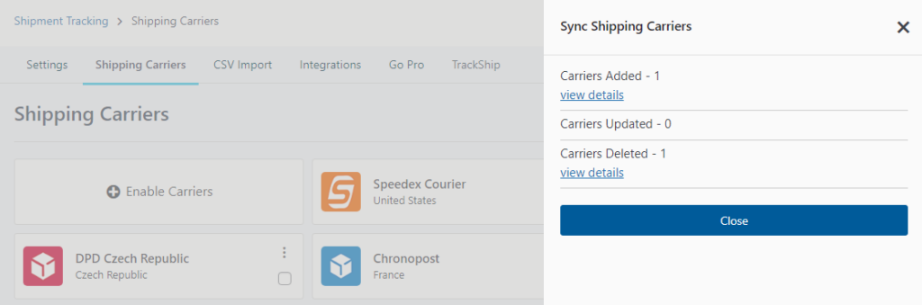 Sync The Shipping Carriers - zorem Docs