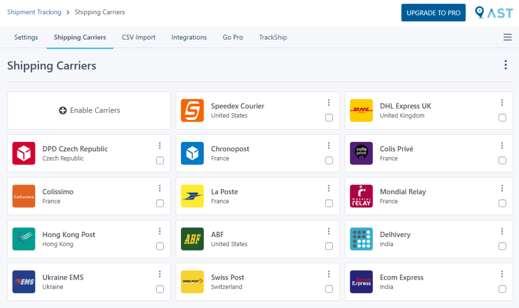 Shipping Carriers - zorem Docs