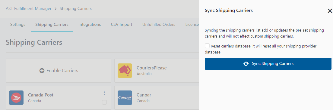 Syncing Shipping Carriers - zorem Docs