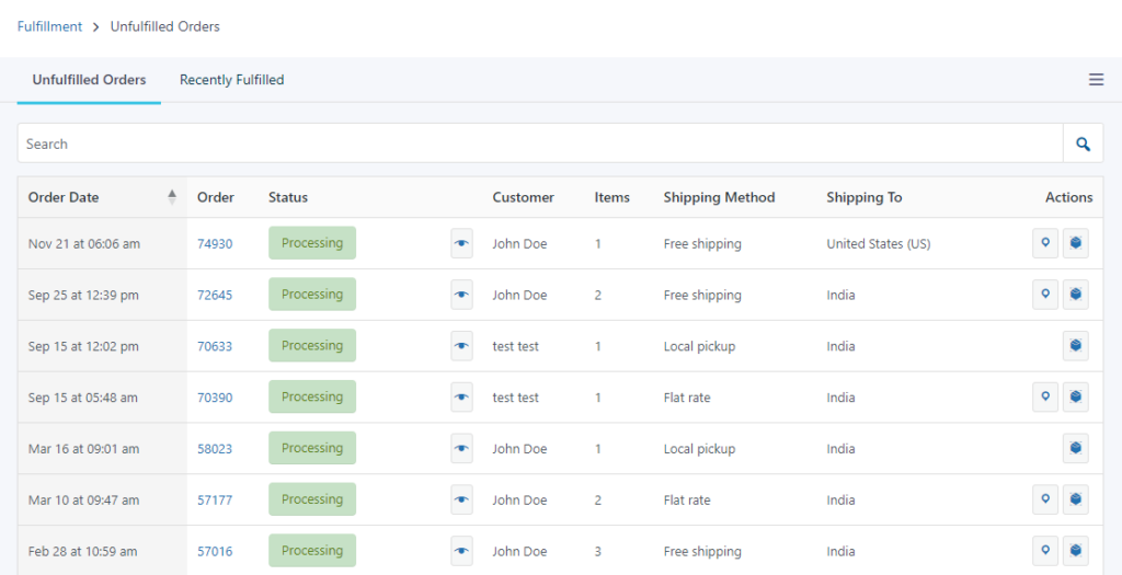 Fulfillment Dashboard - zorem Docs