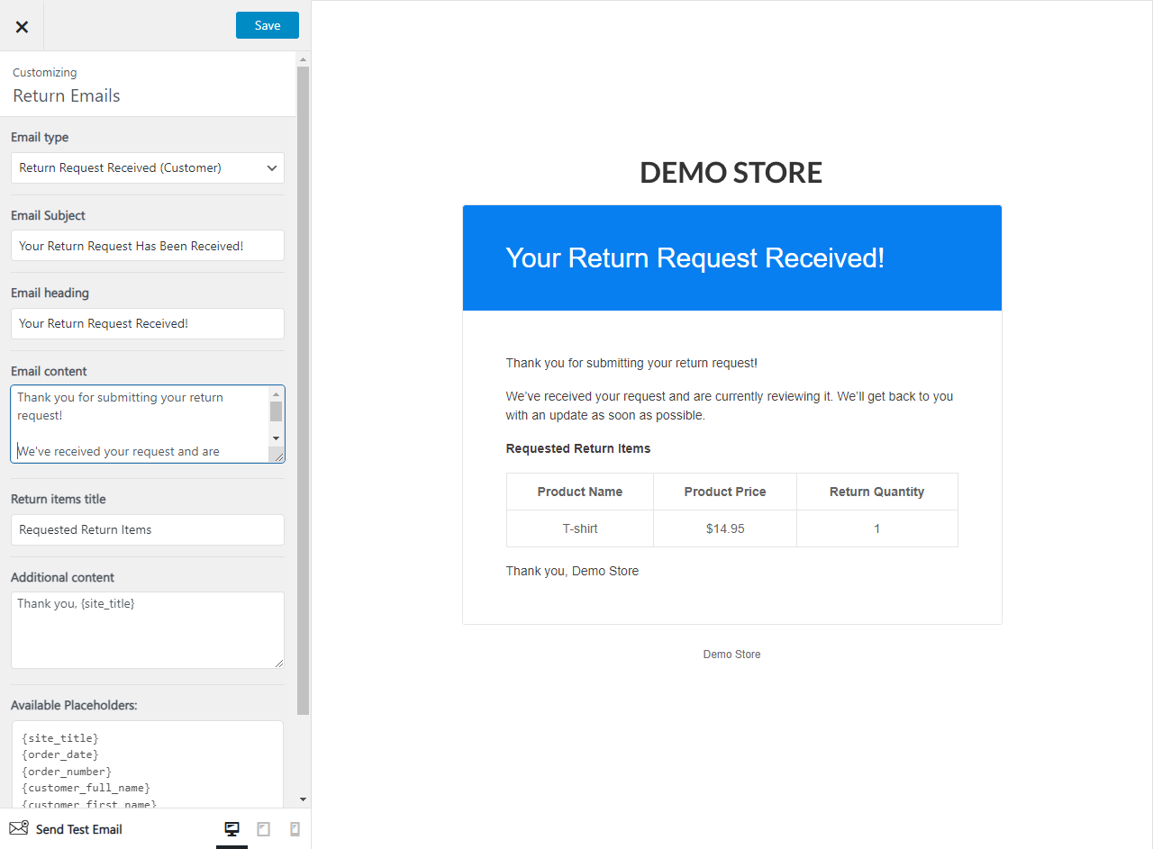 Customize the Return & Exchange Email Notifications - zorem Docs